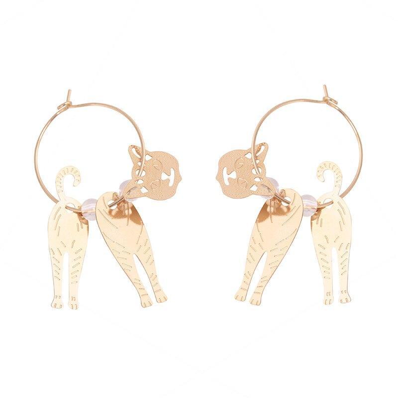 Gold Cat Earrings | Cats Lover